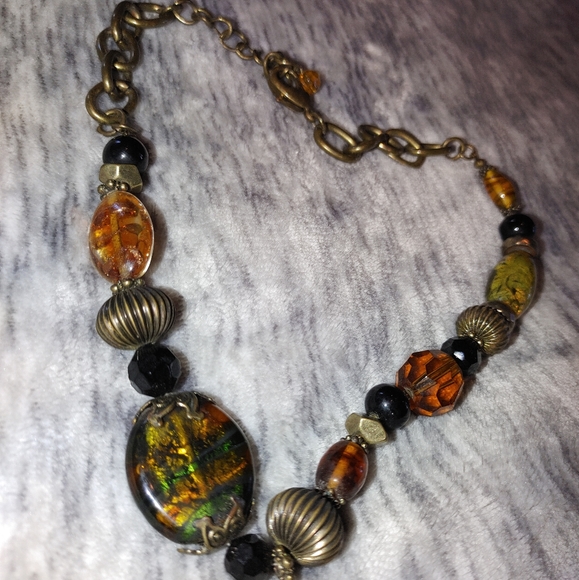 Jewelry | Amber Brass Chunky Necklace | Poshmark